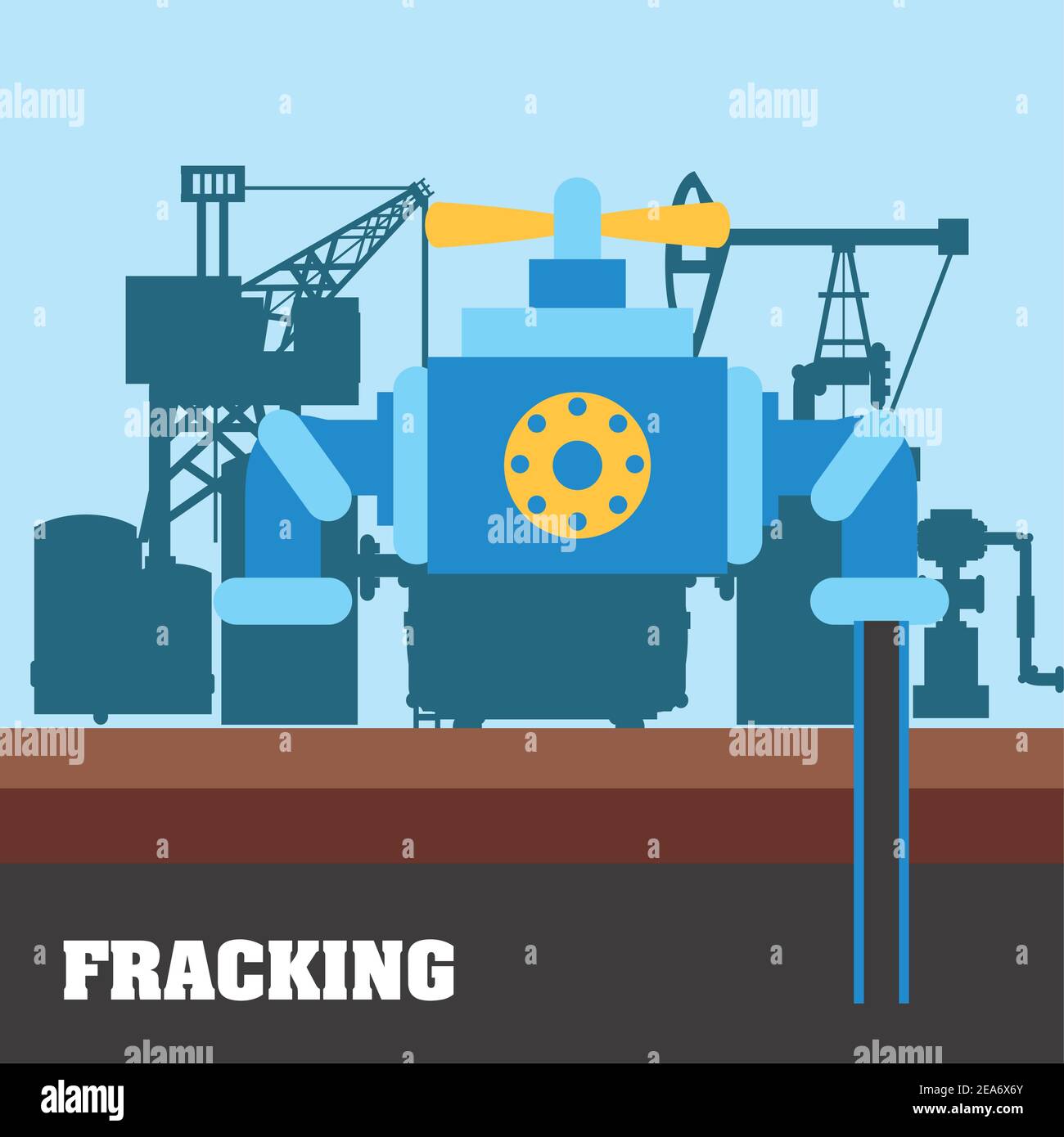 fracking industry fuel technology production and oil drill vector ...