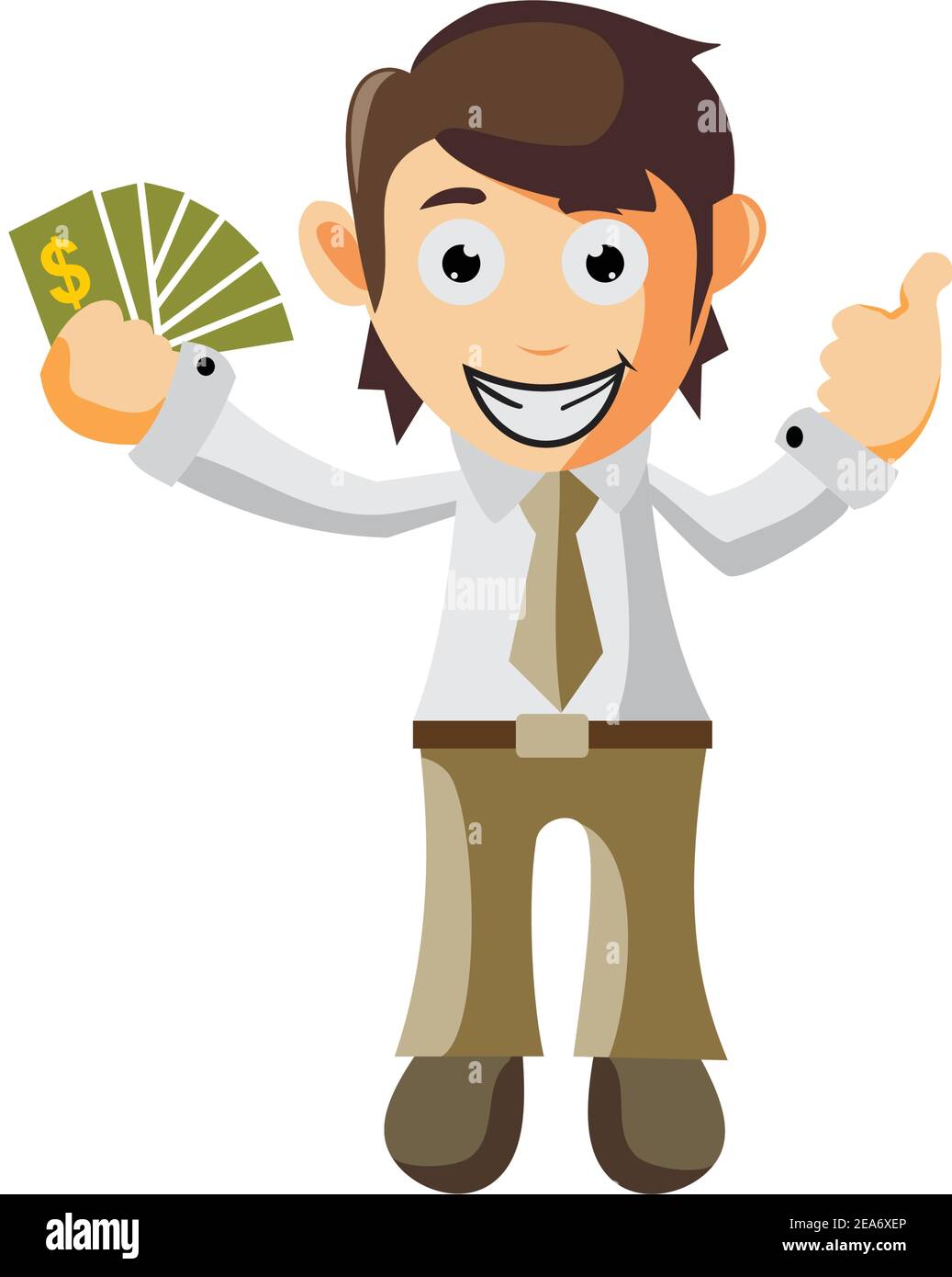 Business man Holding Money cartoon character Illustration design ...