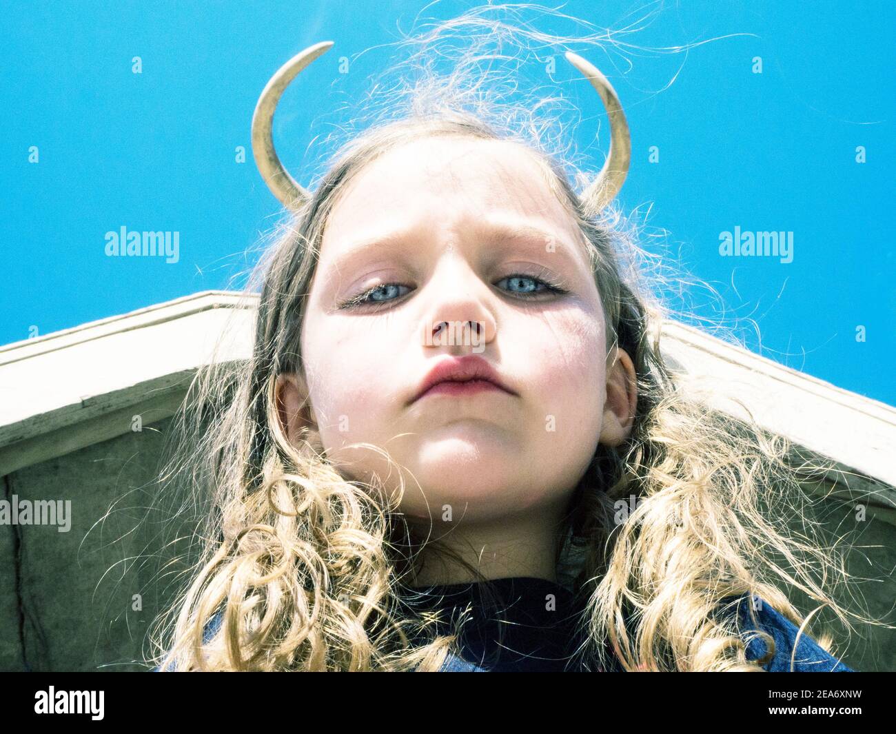 Girl devil horn hi-res stock photography and images - Alamy