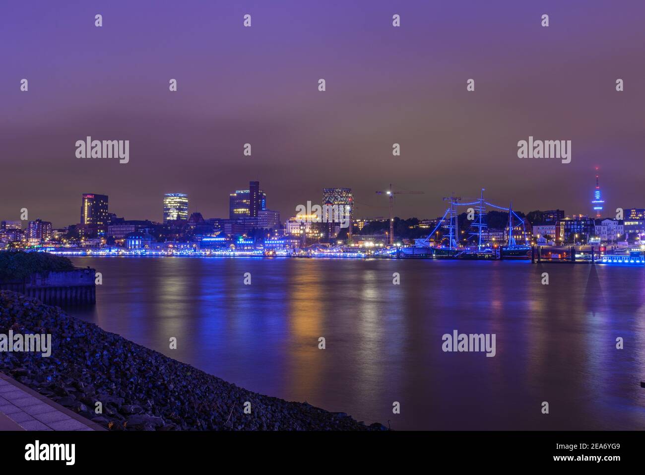 Hamburg, Germany - September 11, 2019: Blue Port Art Project from ...