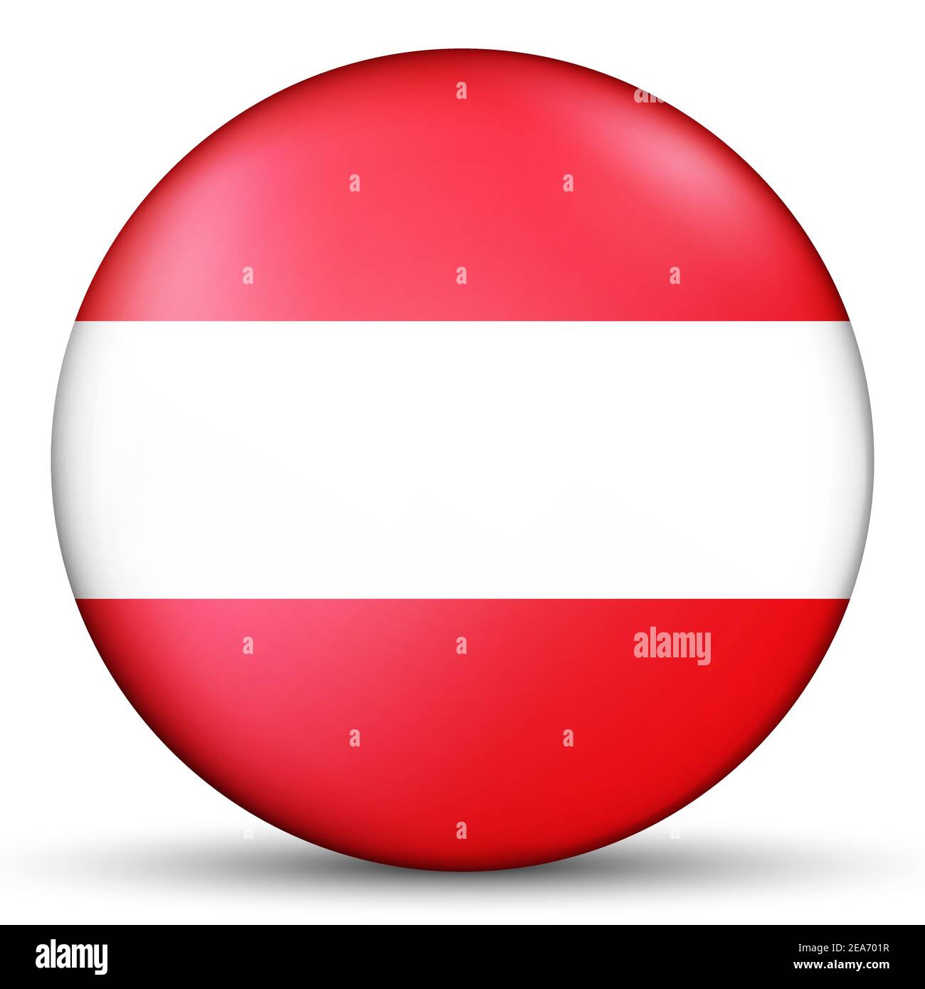Glass light ball with flag of Austria. Round sphere, template icon ...