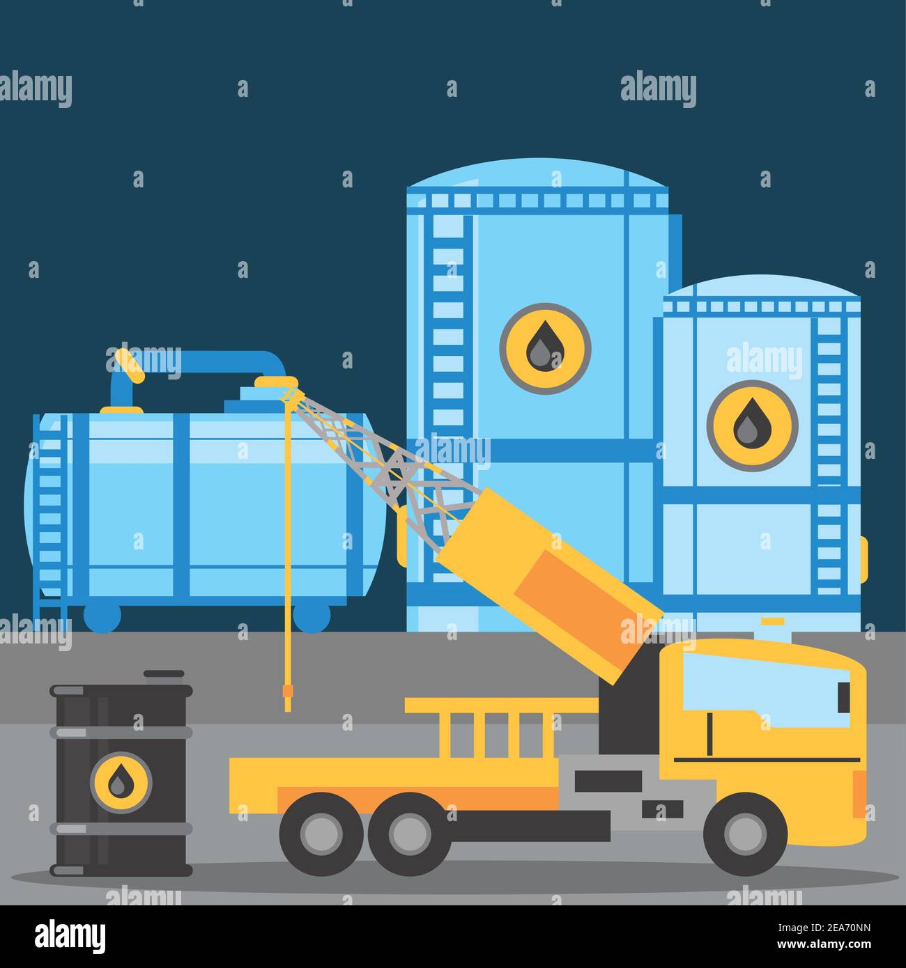 fracking truck self propelled drilling rig machinery and oil barrel ...