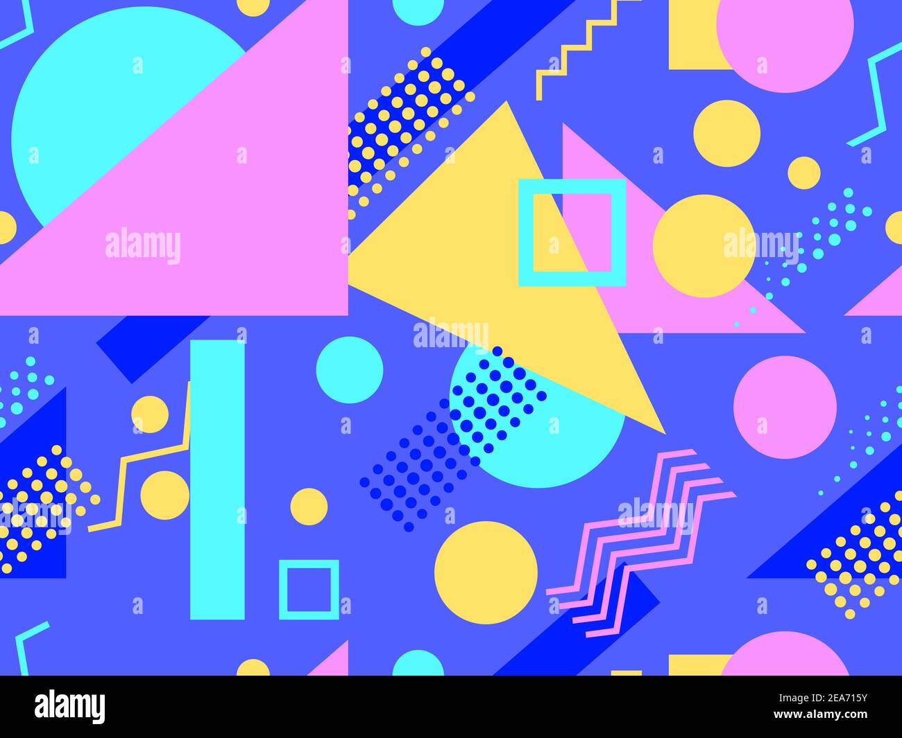 Seamless pattern with geometric shapes in the style of the 80s. Trendy ...