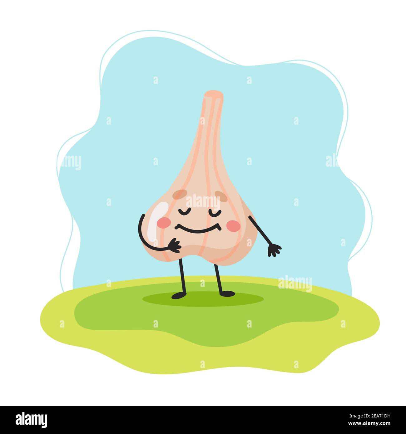 Garlic cute character, illustration for kids in cartoon style Stock ...