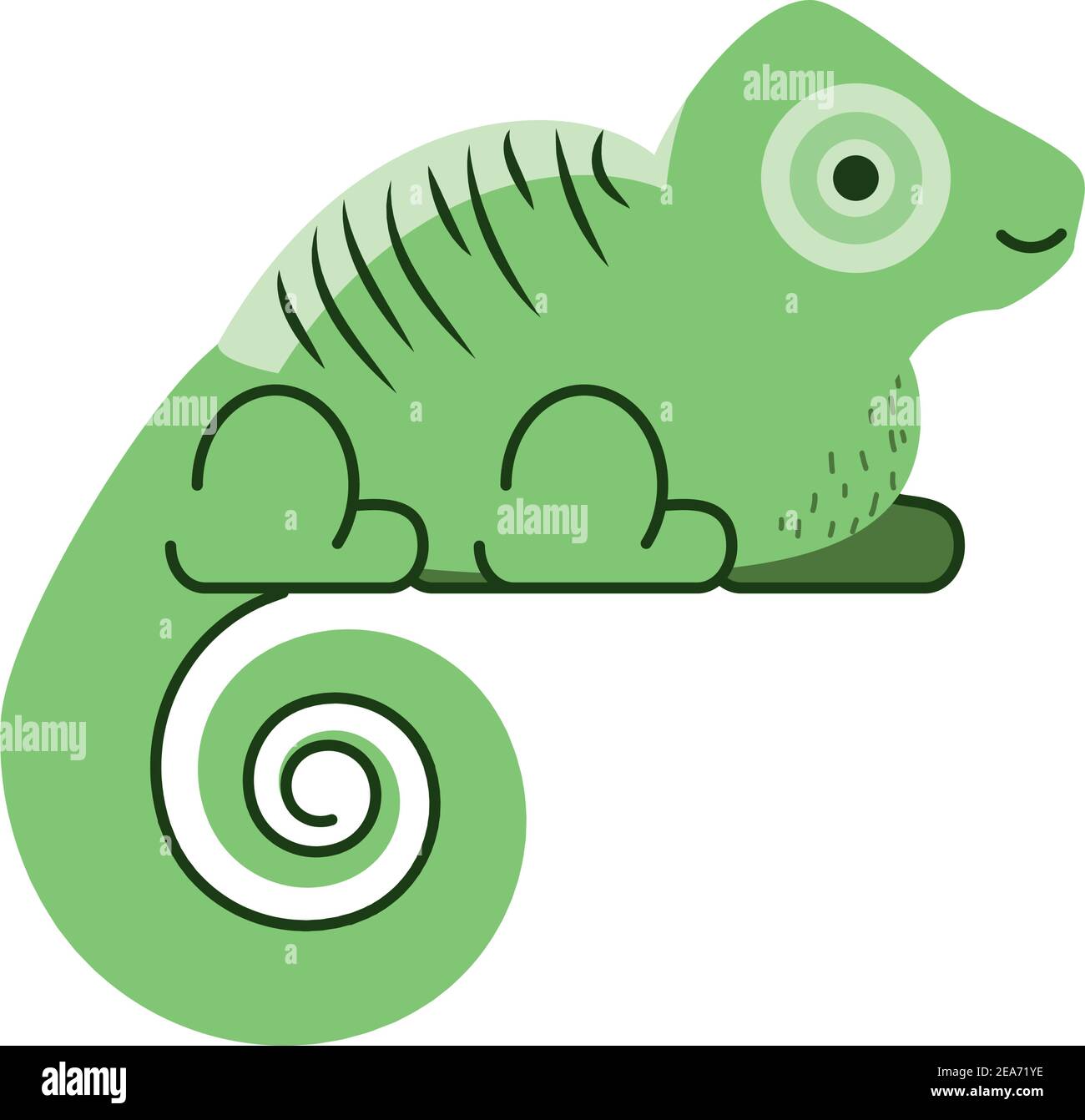 chameleon jungle animal in cartoon abstract design vector illustration ...