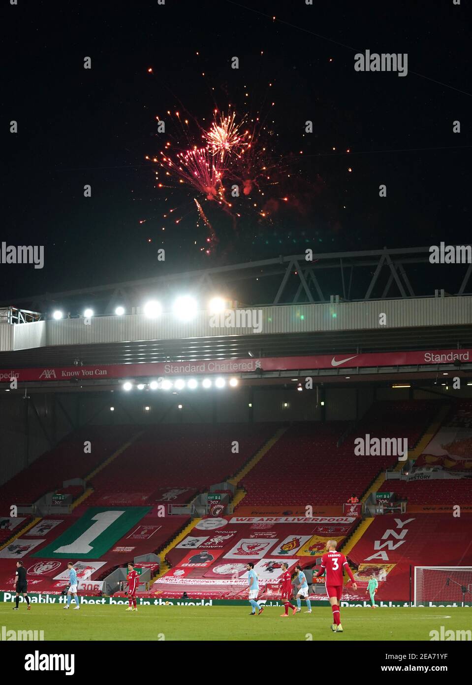 Stadium view football fireworks soccer hi-res stock photography and ...