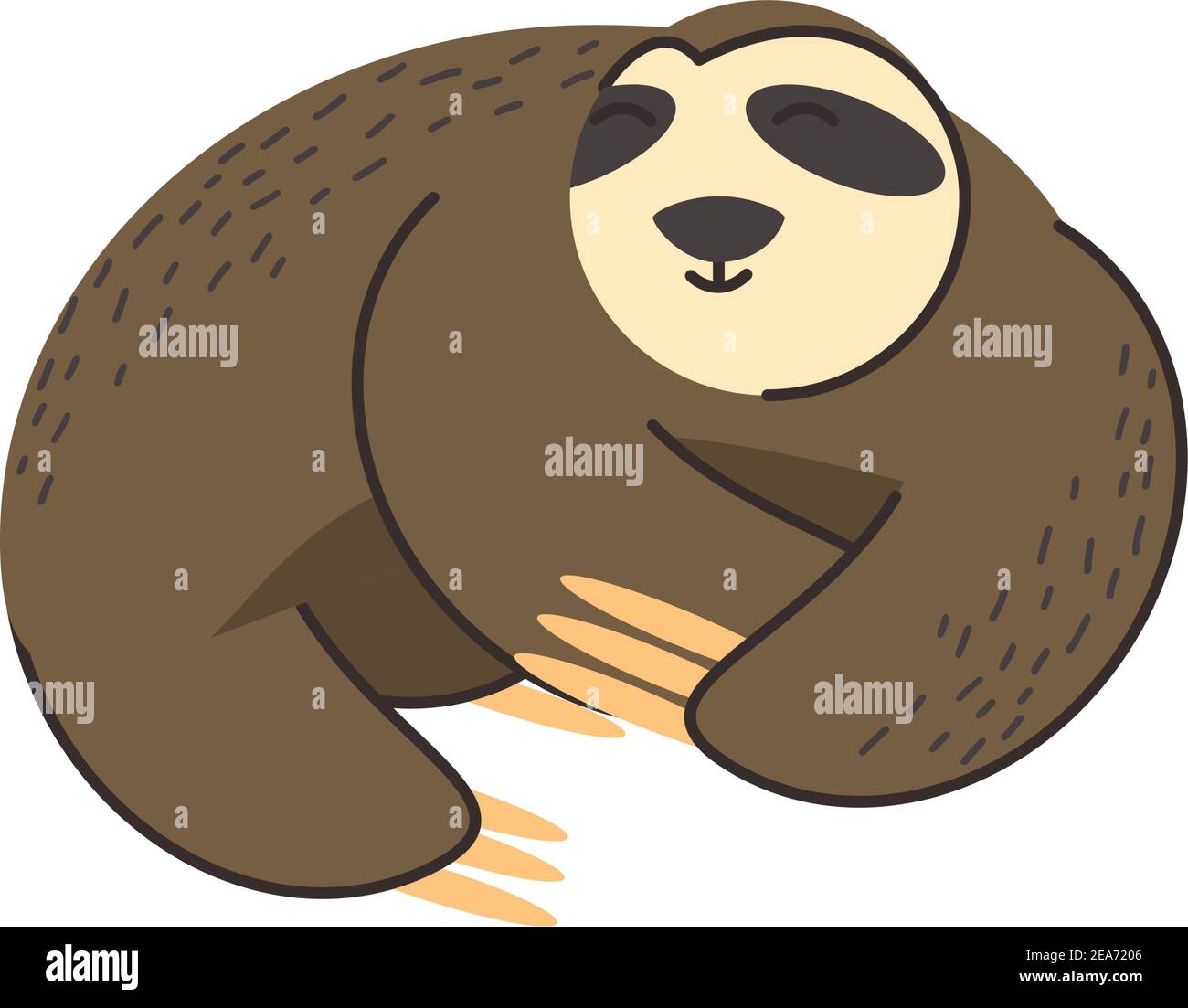 cute sloth jungle animal in cartoon abstract design vector illustration ...