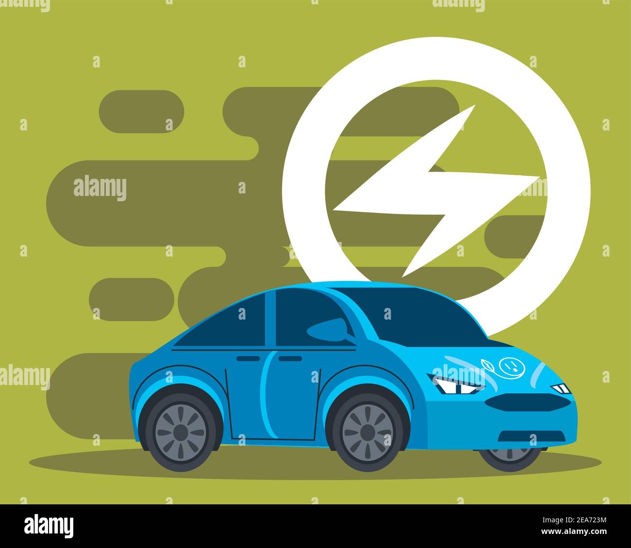 electric car vehicle efficient ecology technology vector illustration ...