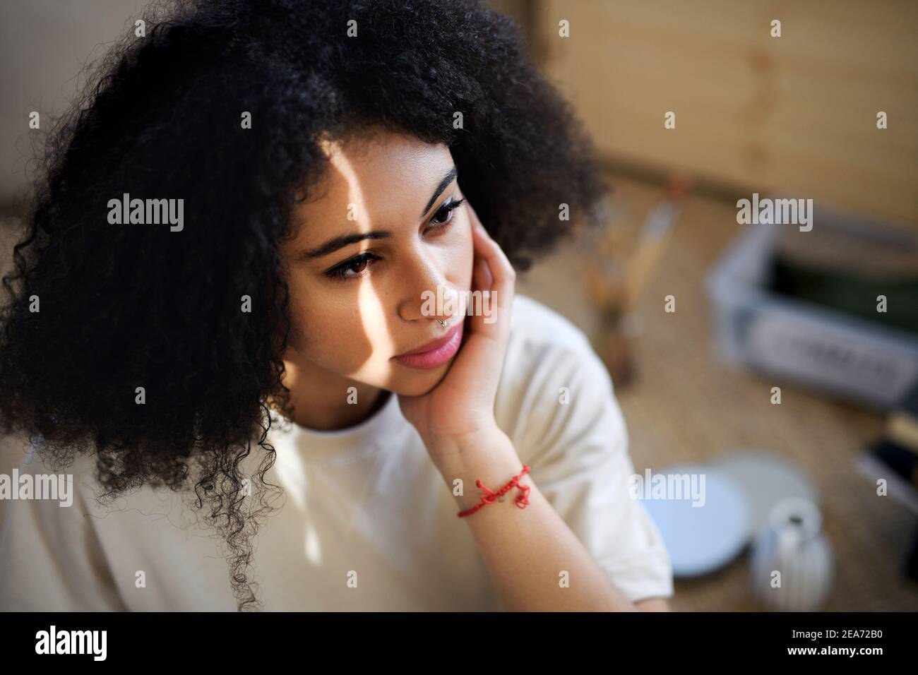 Sad tired cute young hi-res stock photography and images - Alamy