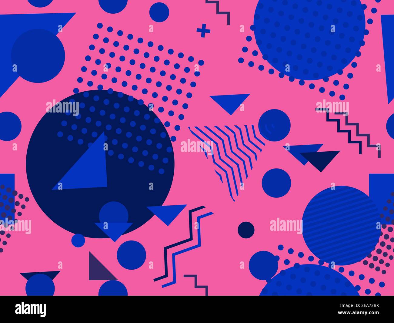 Seamless pattern with geometric shapes in the style of the 80s. Trendy ...