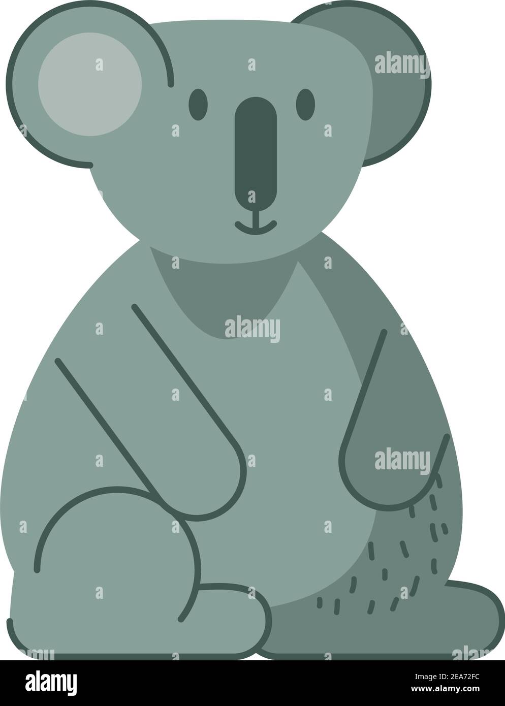 koala sitting jungle animal in cartoon abstract design vector ...