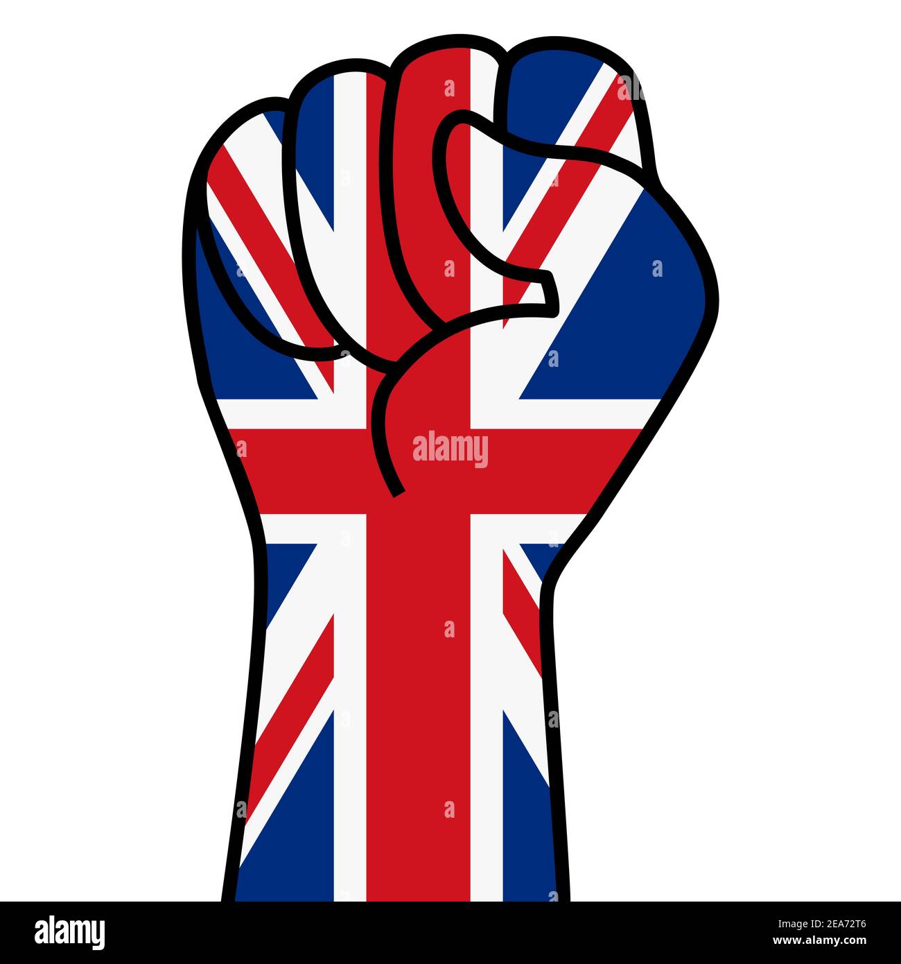 Raised fist flag of great britain. Hand of the united kingdom. Fist ...