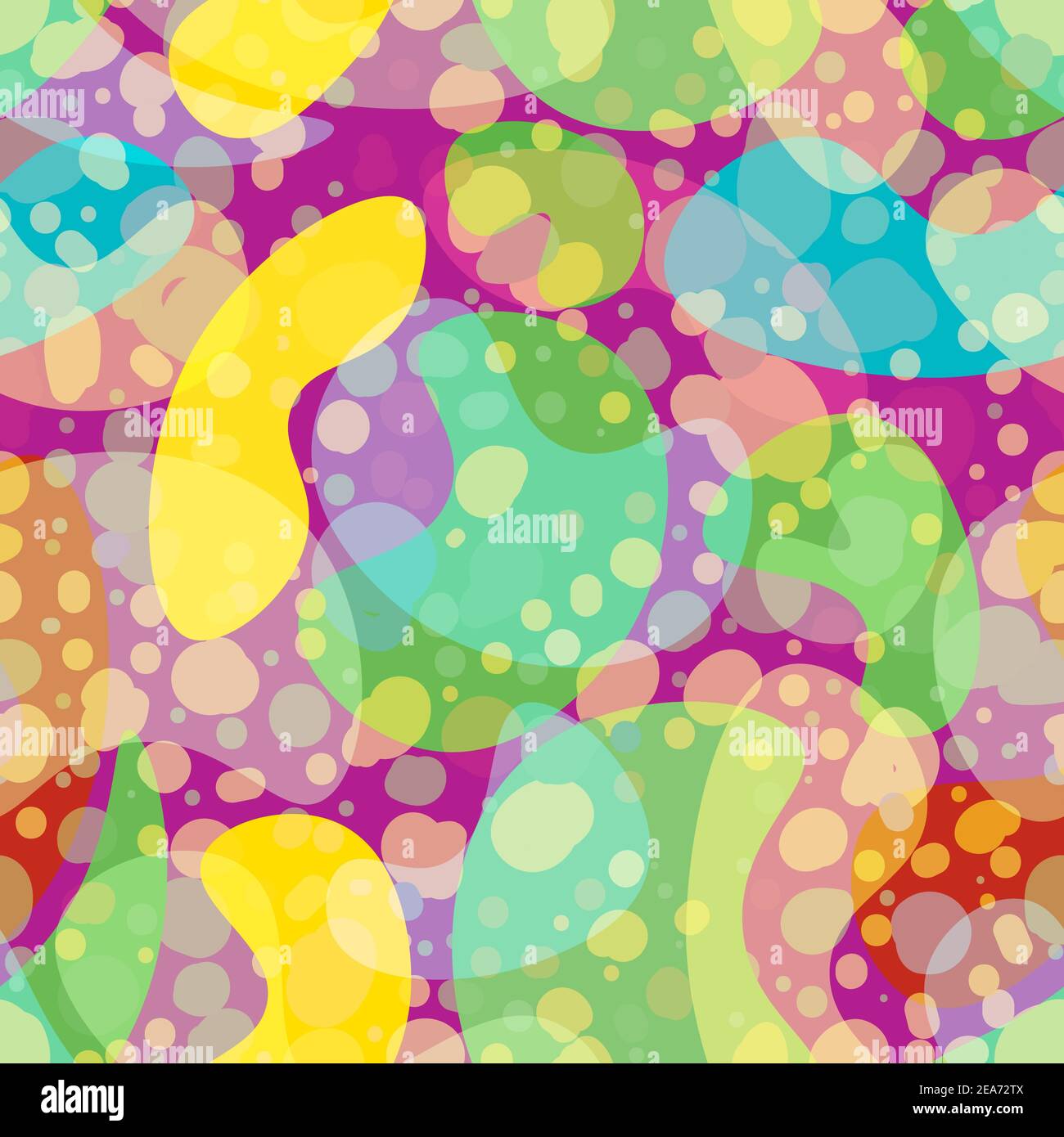 Abstract seamless repeating pattern of colored spots of different sizes ...