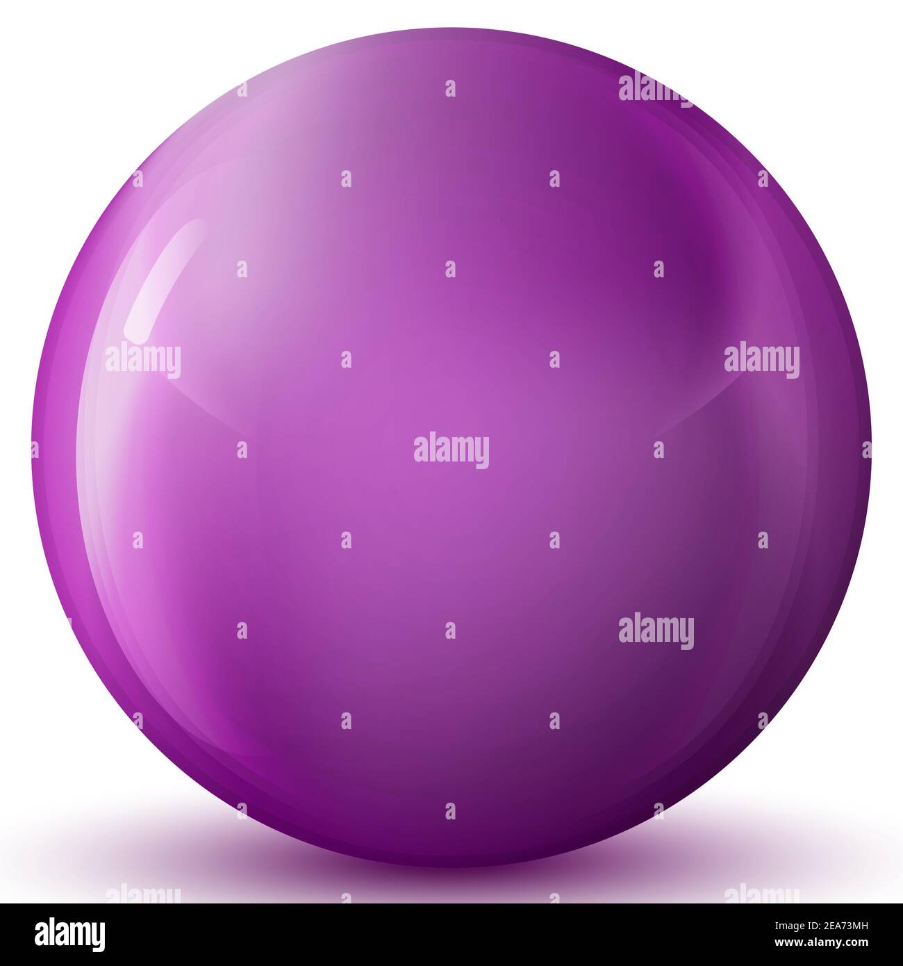 Glass purple ball or precious pearl. Glossy realistic ball, 3D abstract ...