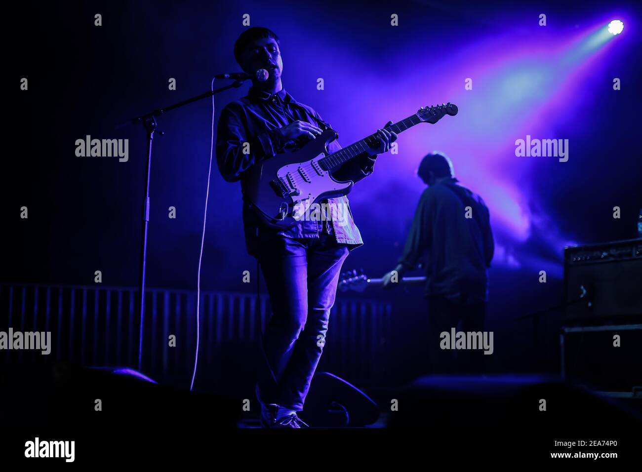 Jamie Lee of Manchester four-piece Money performing live on stage as ...