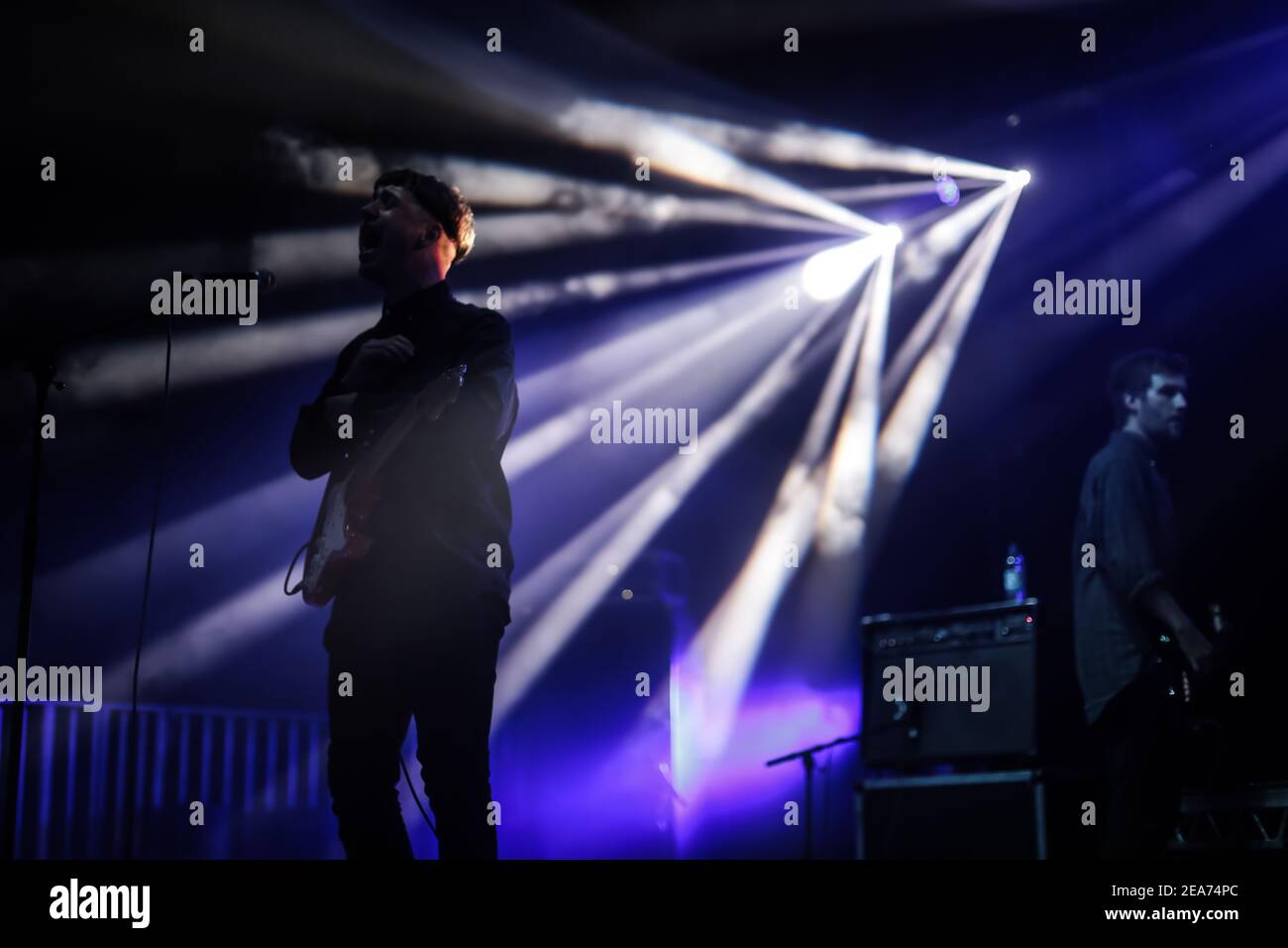 Jamie Lee of Manchester four-piece Money performing live on stage as ...