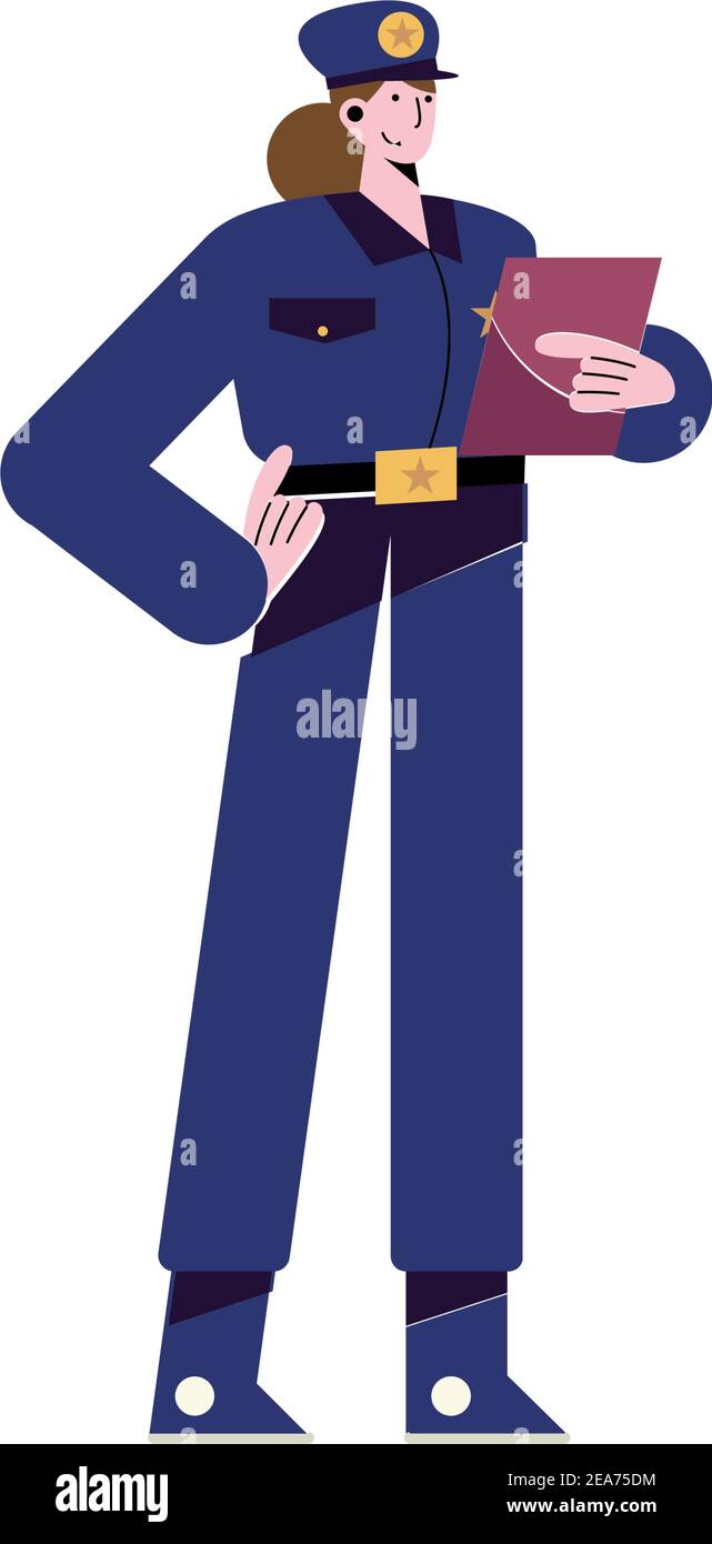 young police woman avatar character vector illustration design Stock ...