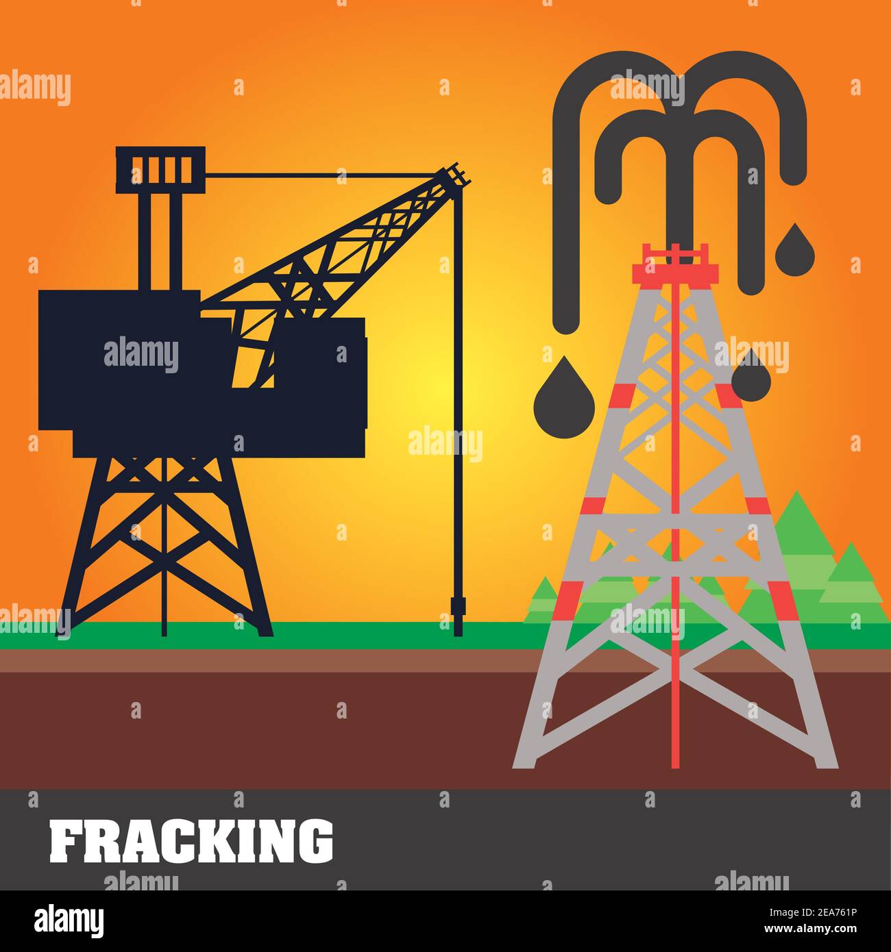 Fracking oil field Stock Vector Images - Alamy