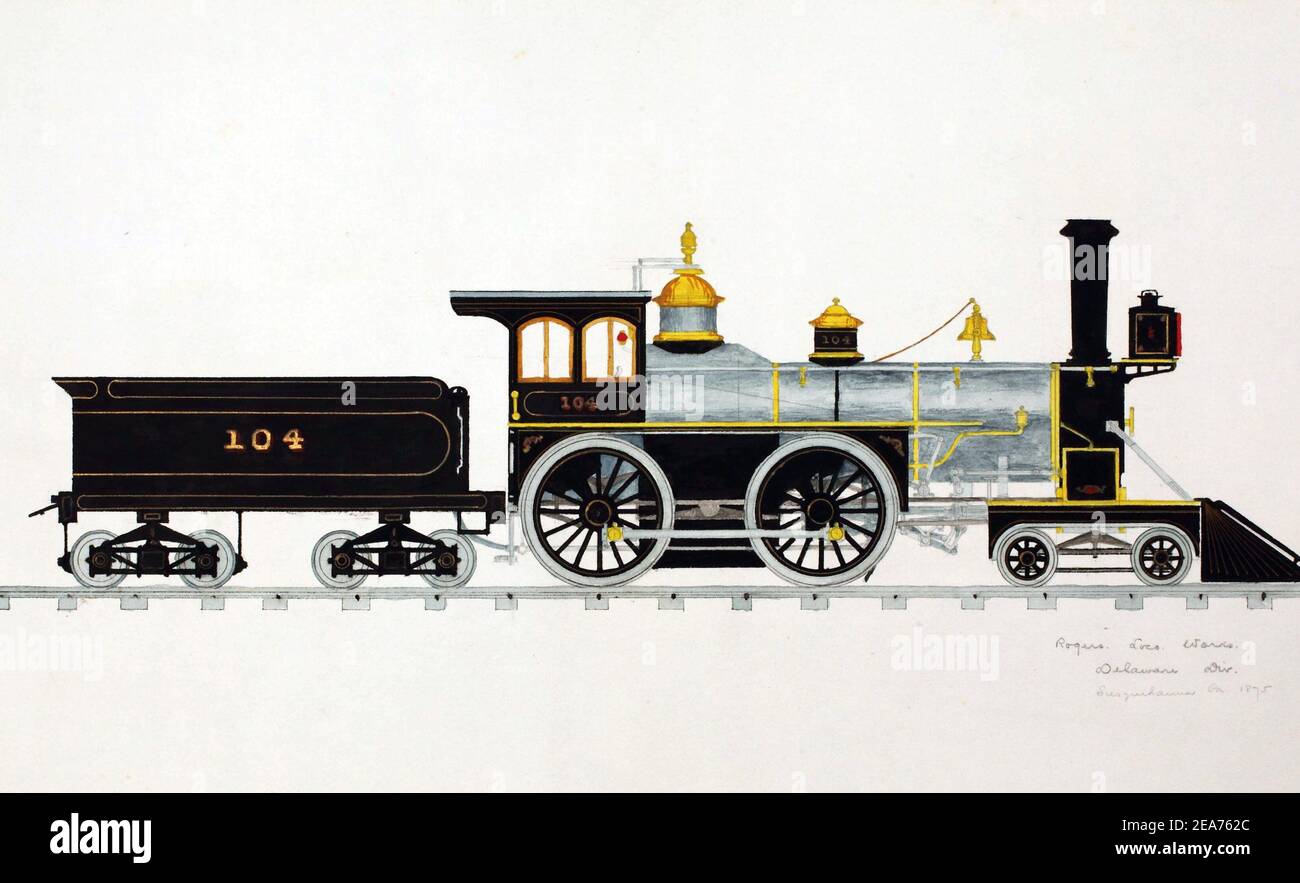 Illustration of a vintage train against a white background Stock Photo ...