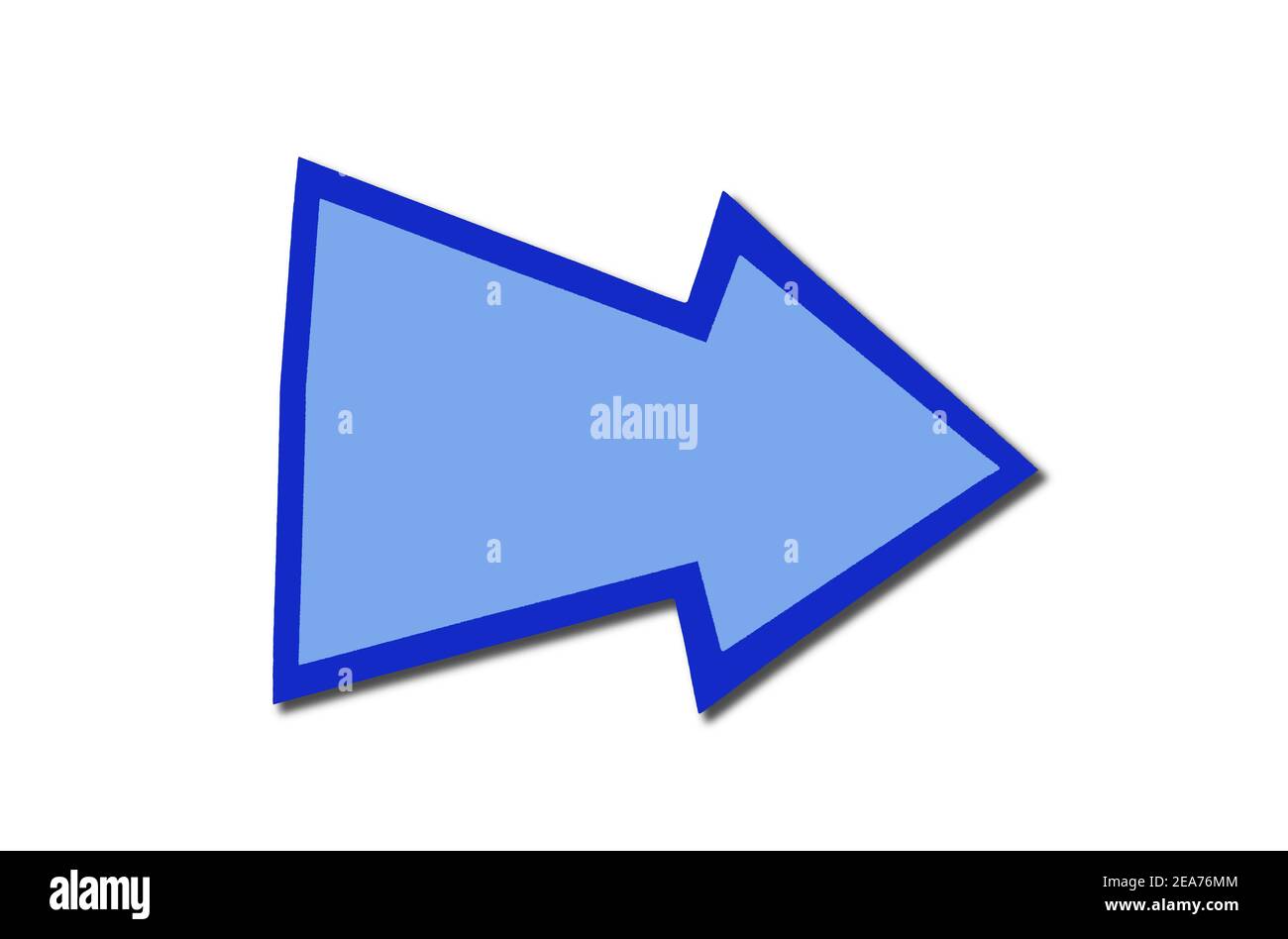 Speech bubble sign in form of blue right arrow isolated on a white ...