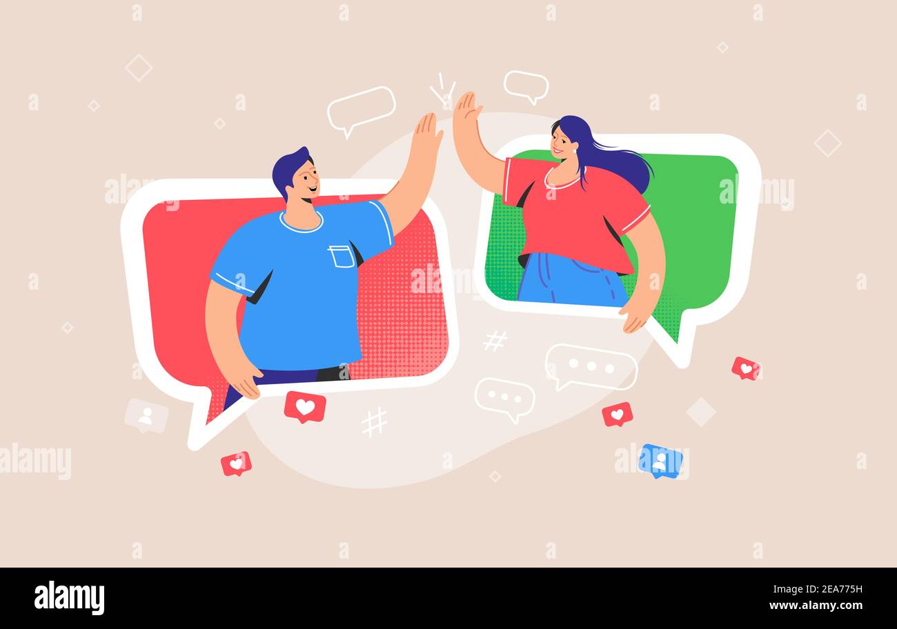 Teen video chat Stock Vector Images - Alamy