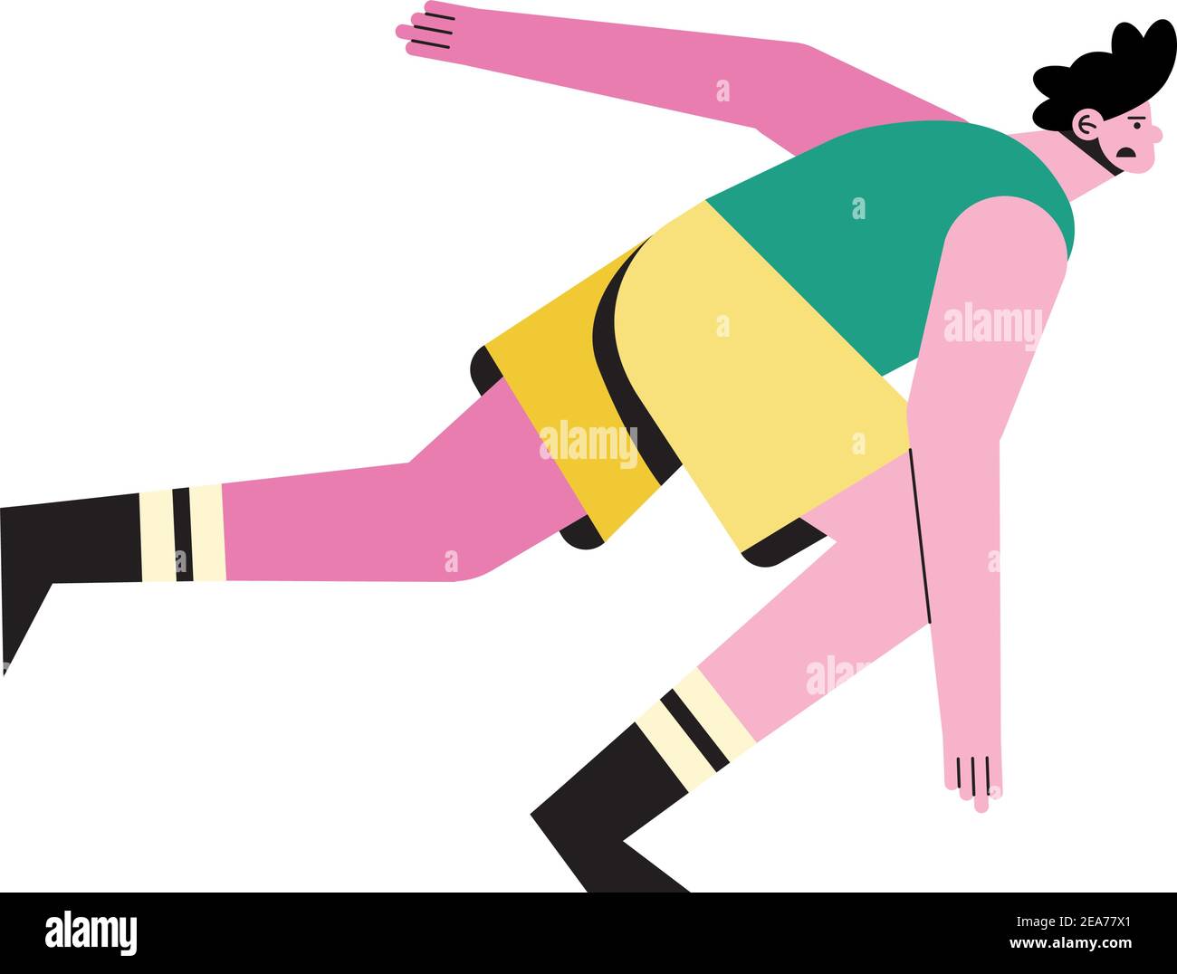 man athlete running avatar character vector illustration design Stock ...