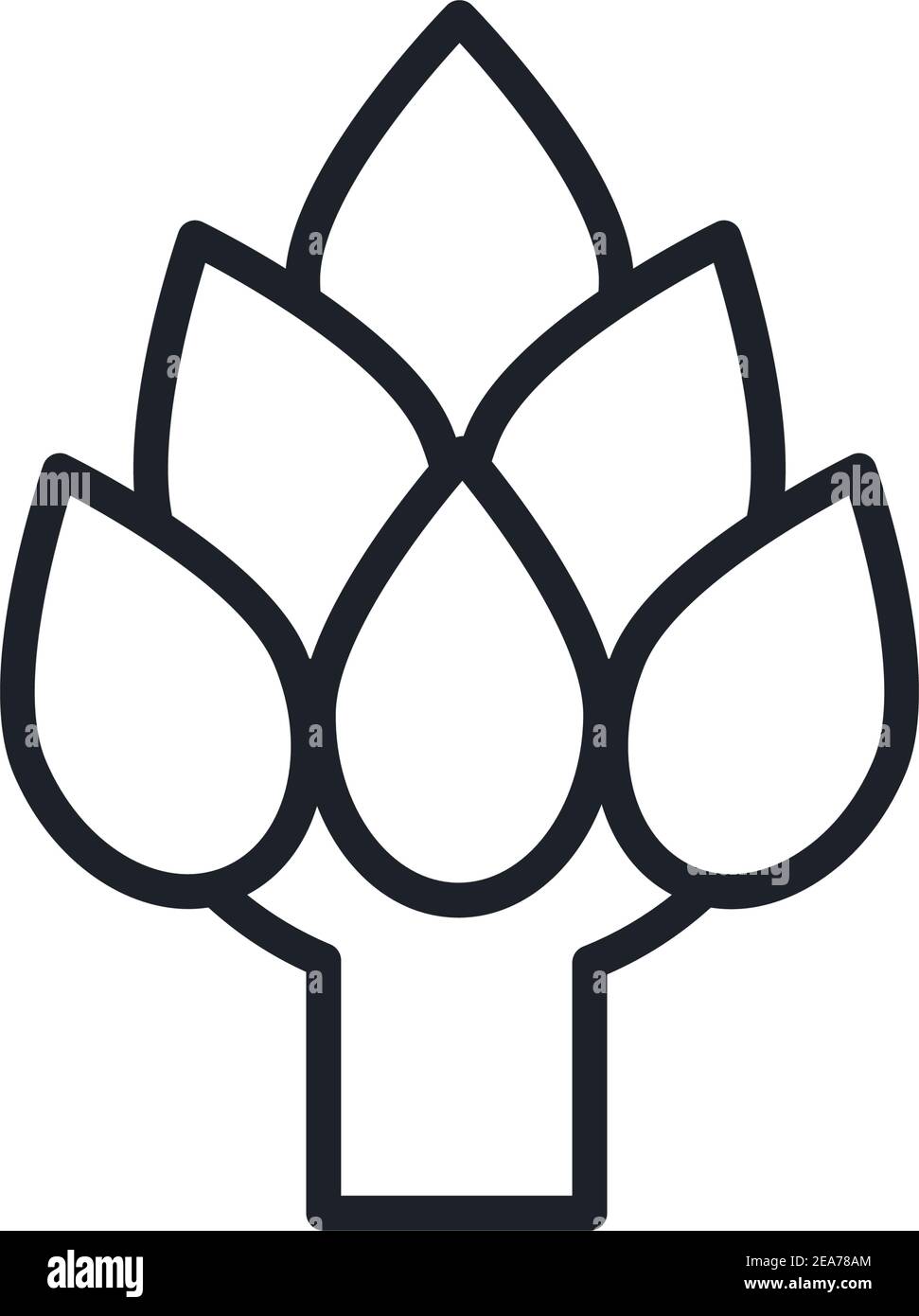 Artichoke icon. Vector linear icon, contour, shape, outline isolated on a white background. Thin ...