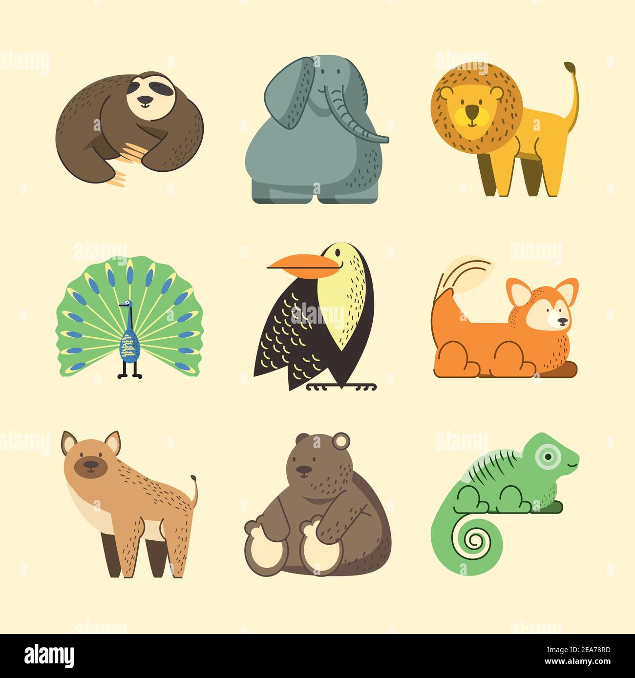 Cartoon Rainforest Animals