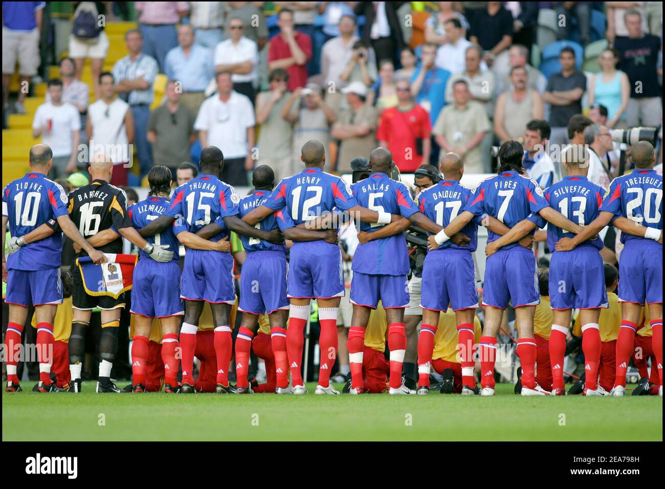 France's soccer team during Euro 2004 in Portugal on June 25, 2004 ...