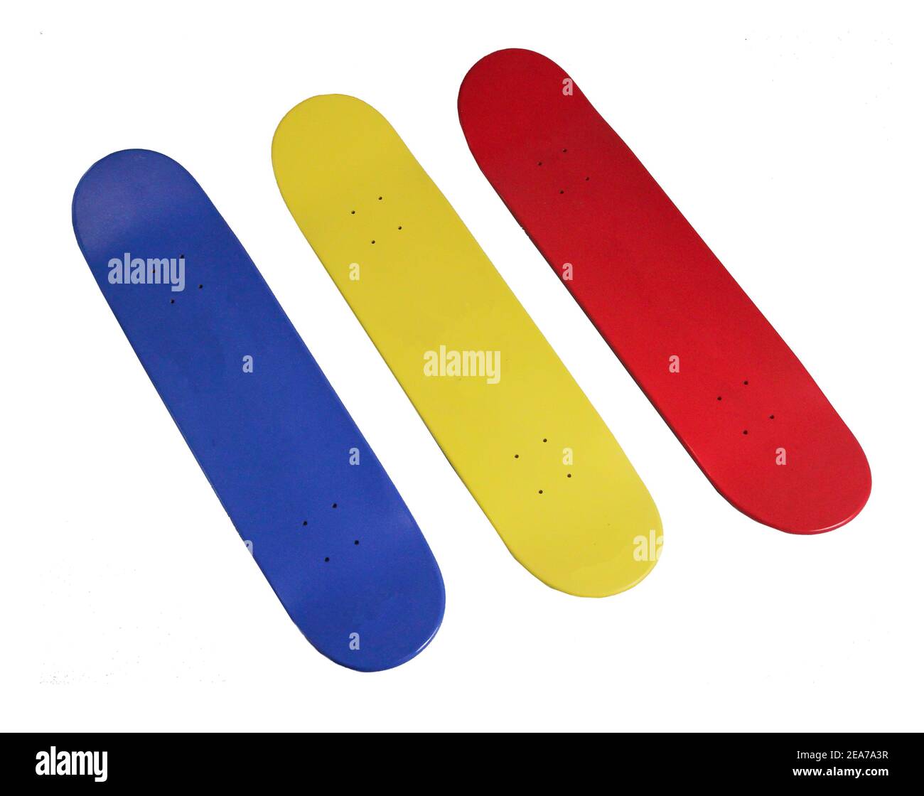 Simple skateboards of different colors isolated on a white background ...