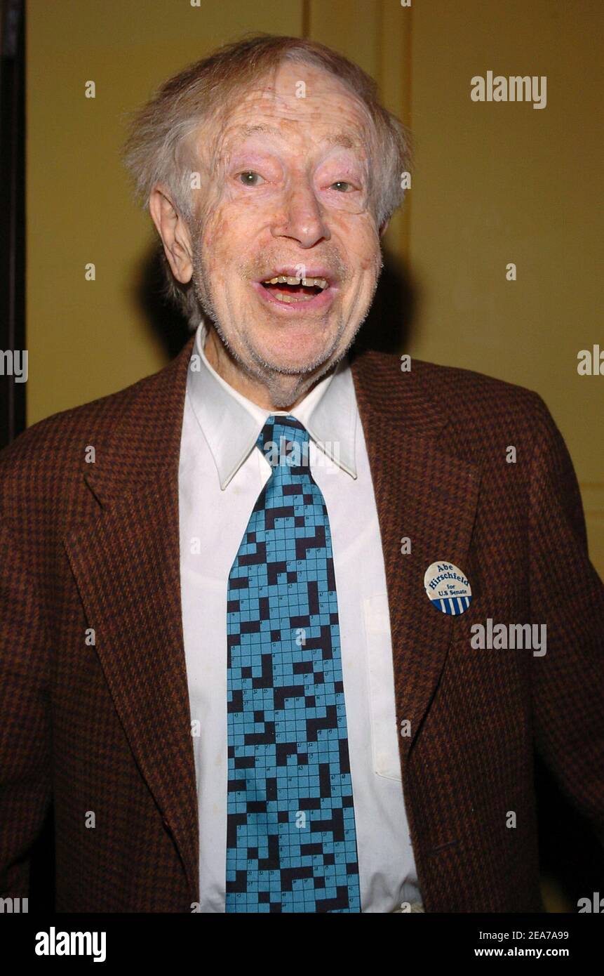 New York Post former publisher and chairman Abe Hirschfeld poses during ...