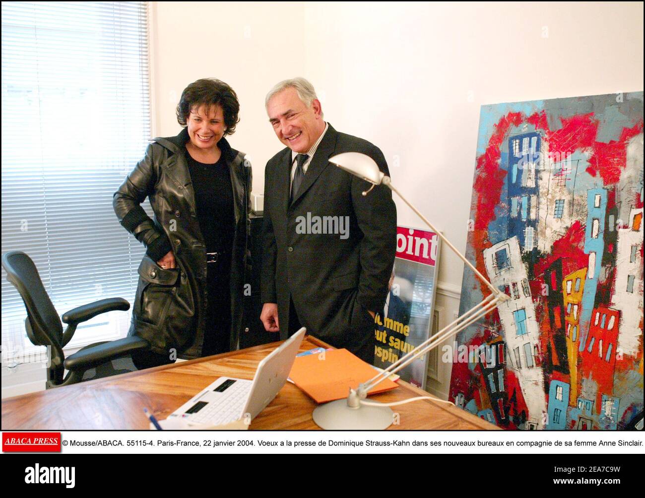 © Mousse/ABACA. 55115-4. Paris-France, 22 janvier 2004. Voeux a la presse de Dominique Strauss ...