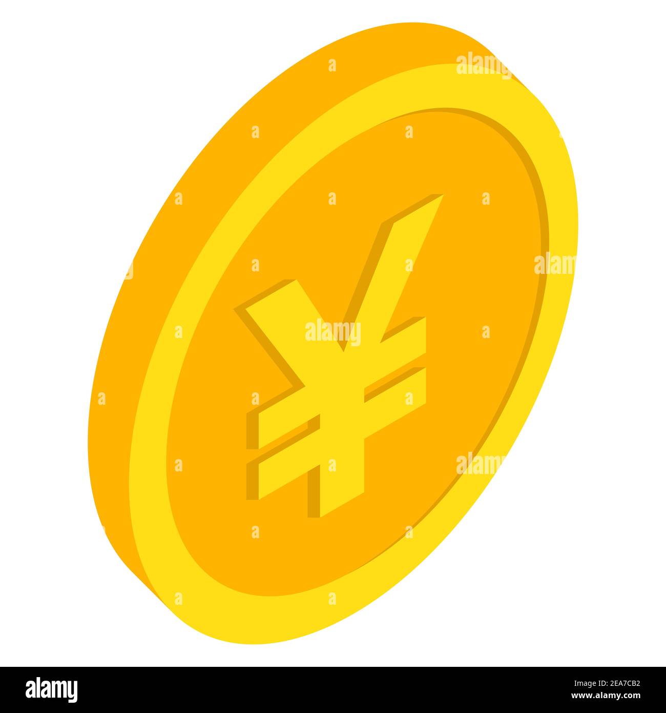 Coin icons. Yuan coin. Currency symbols in isometric, 3D style. Vector ...