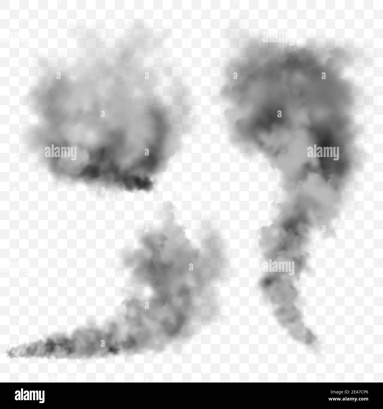 Realistic black smoke clouds. Stream of smoke from burning objects ...