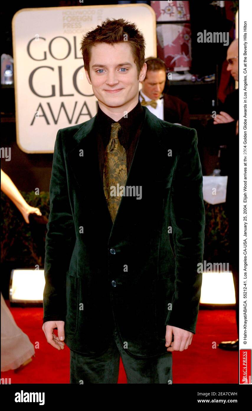 Elijah Wood arrives at the 2004 Golden Globe Awards in Los Angeles, CA ...