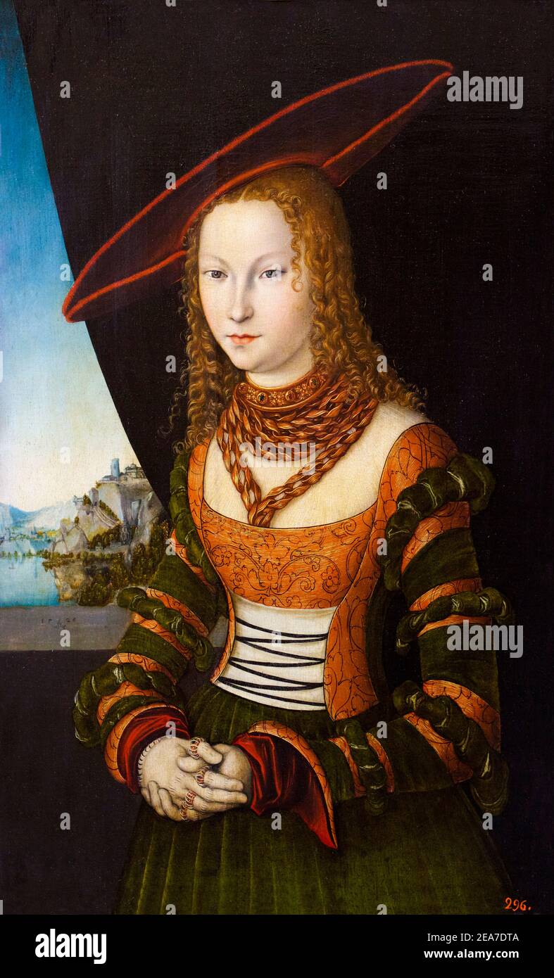 Portrait of a woman lucas cranach the elder hi-res stock photography ...
