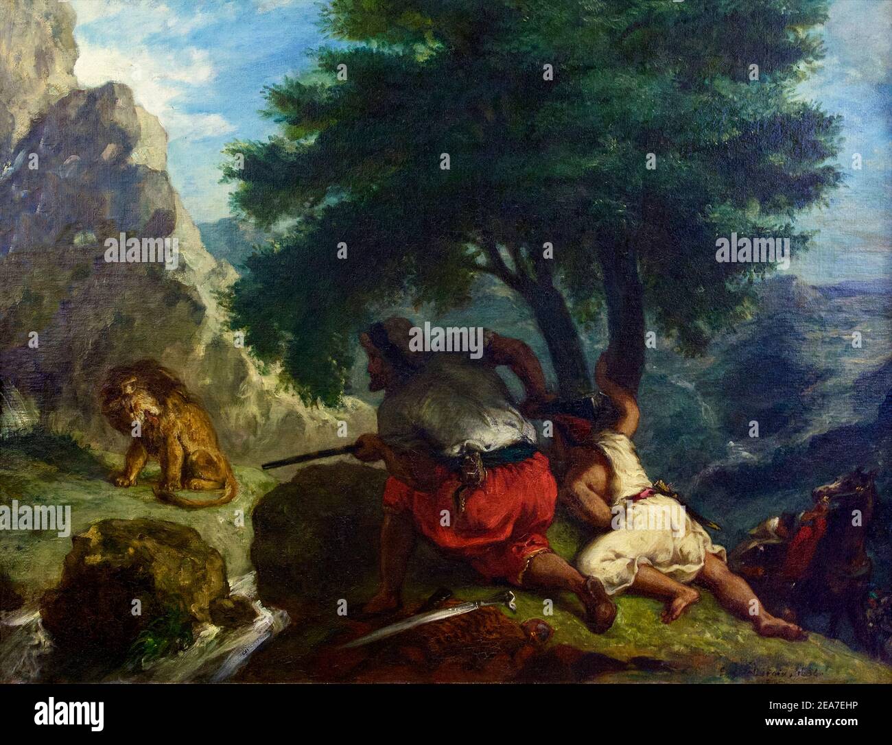 Delacroix lion hunt hi-res stock photography and images - Alamy