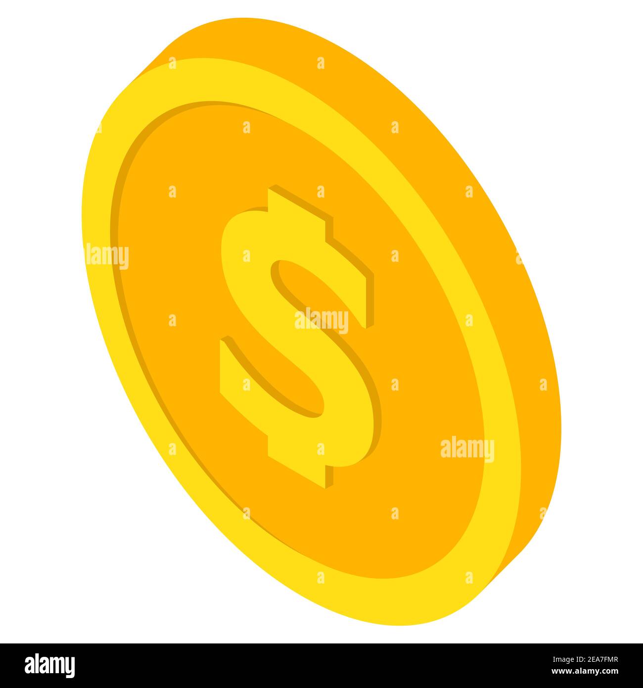 Coin icons. Dollar coin. Currency symbols in isometric, 3D style ...