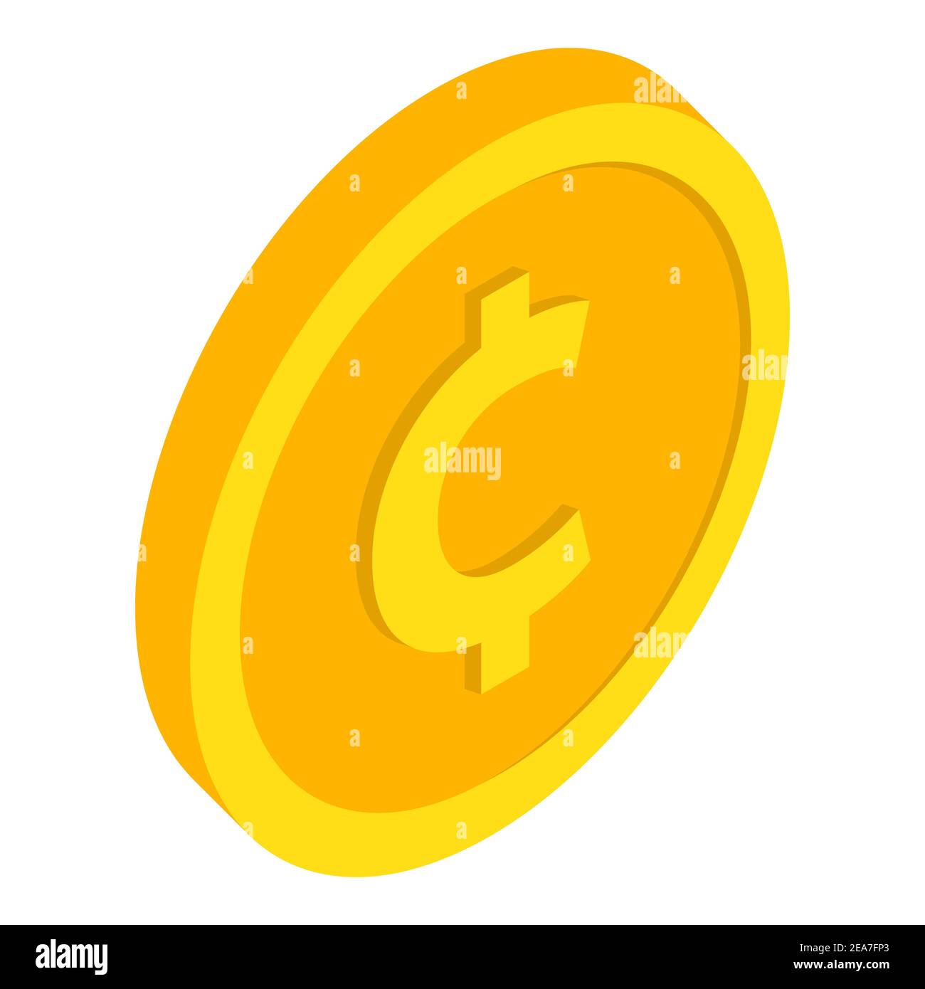 Coin icons. Cent and centavo coin . Currency symbols in isometric 3d ...