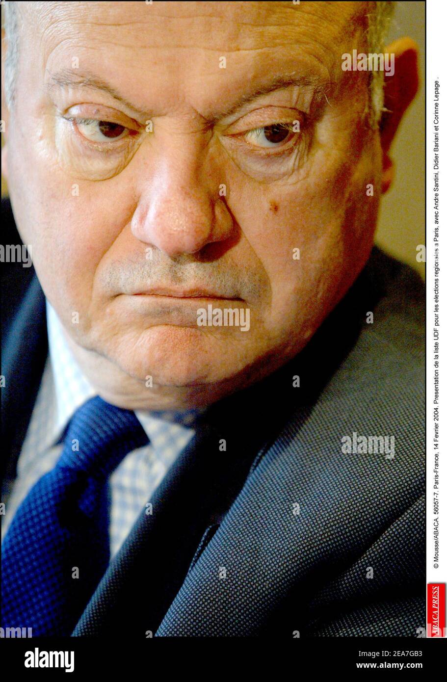 © Mousse/ABACA. 56057-7. Paris-France, 14 Fevrier 2004. Presentation de la liste UDF pour les ...