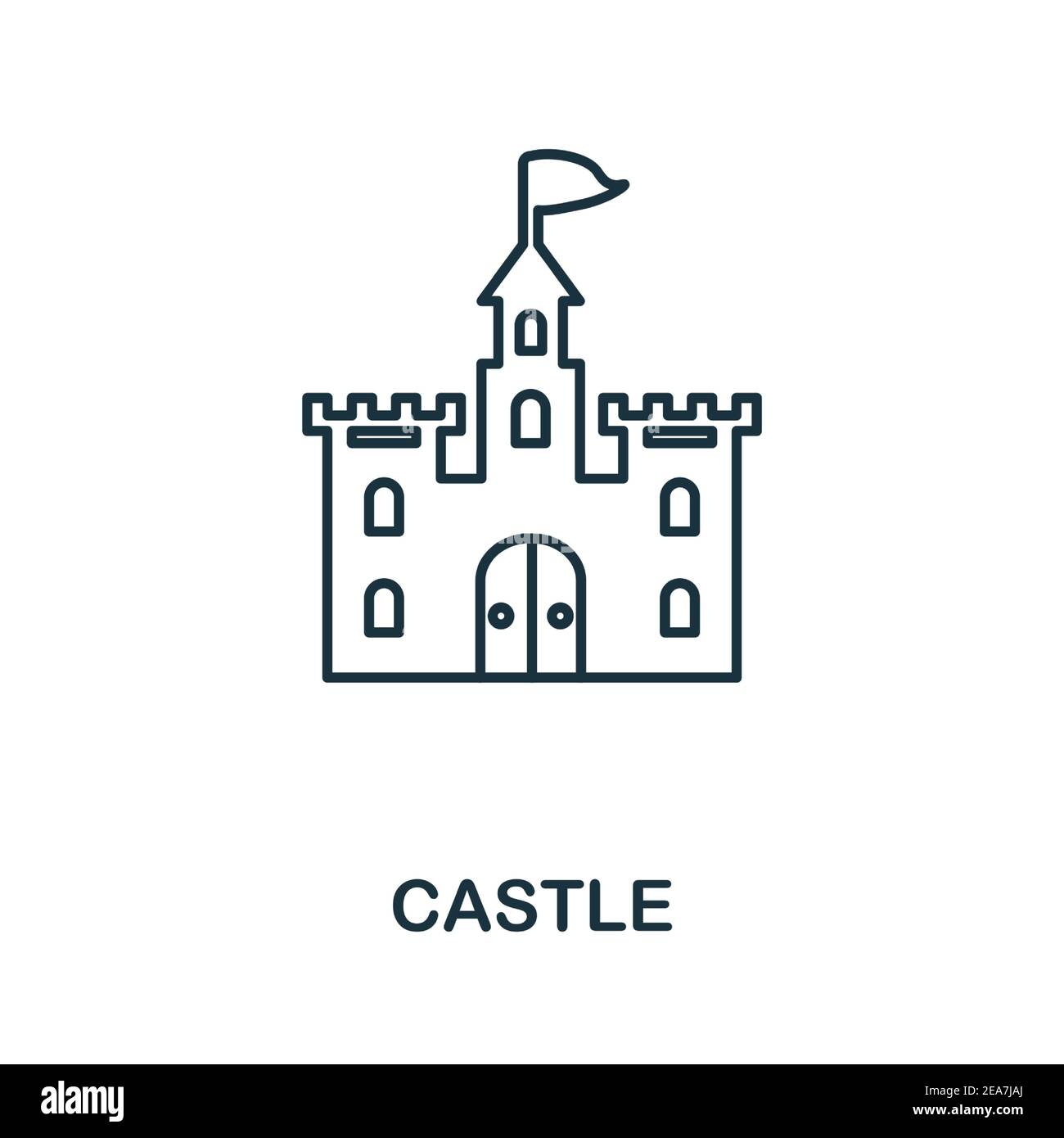 Castle icon. Simple element from amusement park collection. Creative ...
