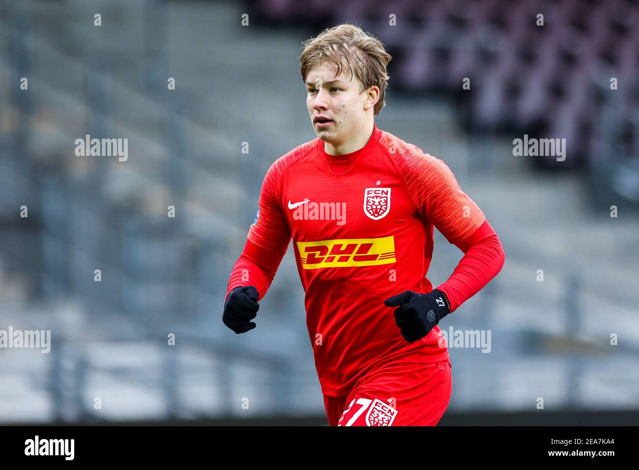Farum, Denmark. 7th Feb, 2021. Daniel Svensson (27) of FC Nordsjaelland ...