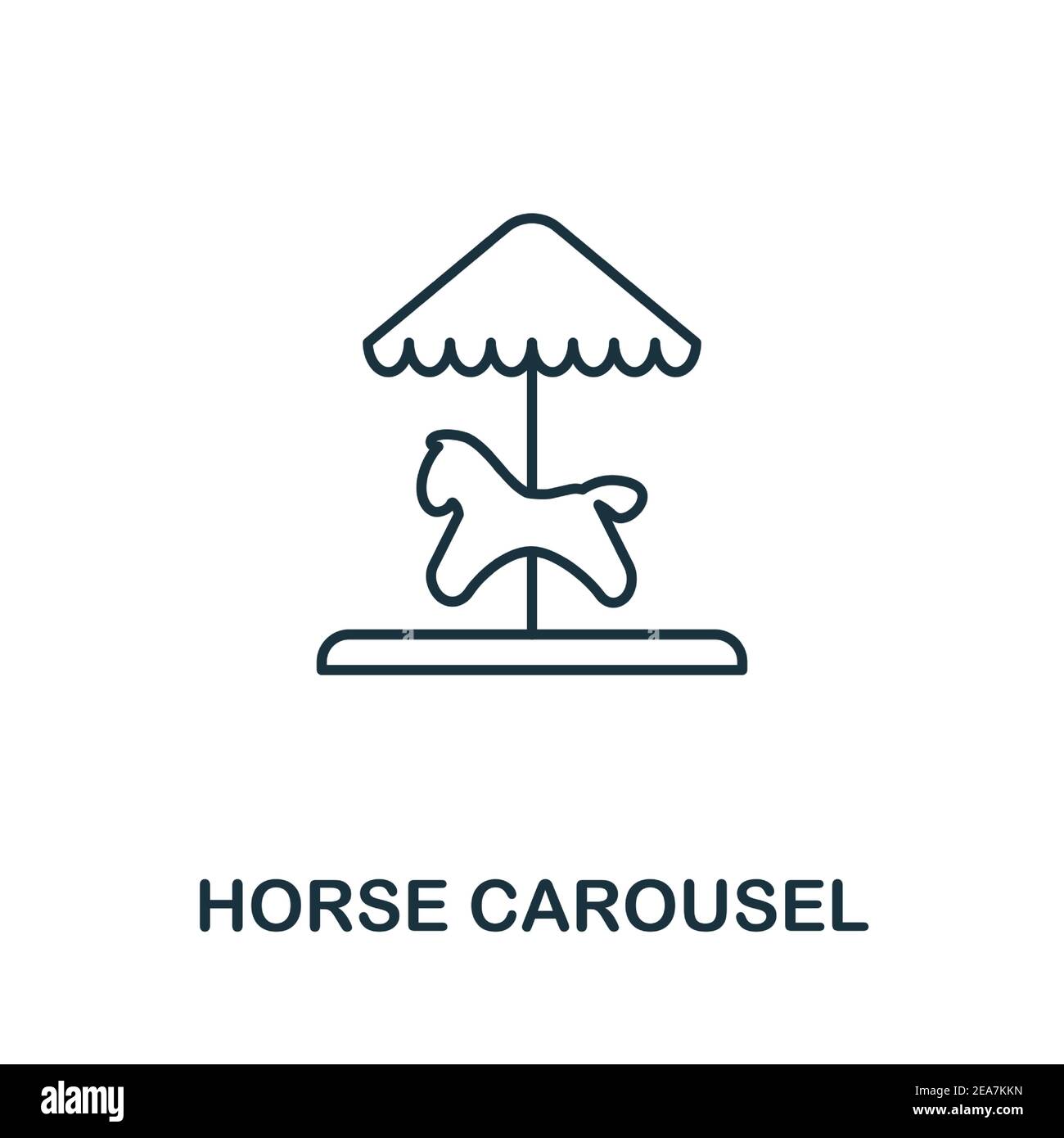 Horse Carousel icon. Simple element from amusement park collection ...