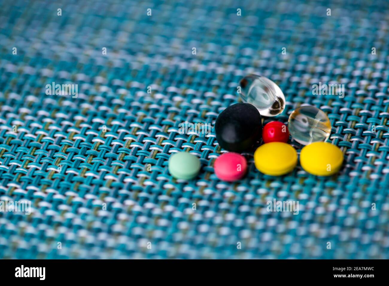 Lots of pills on the table for various illnesses Stock Photo - Alamy
