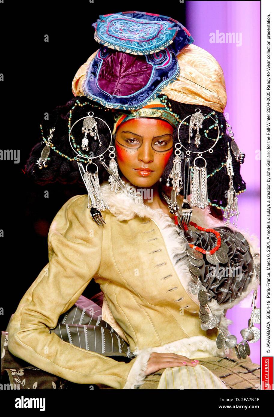 © JAVA/ABACA. 56854. Paris-France, March 6, 2004. A model displays a ...
