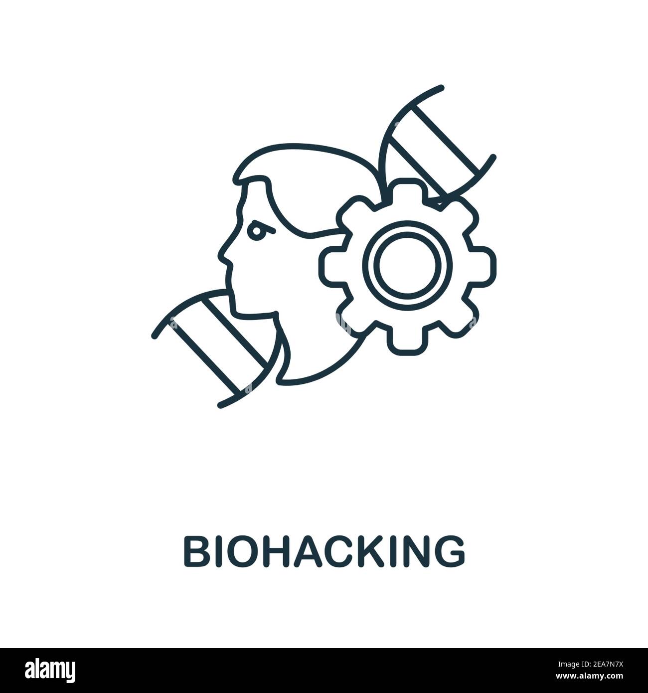Biohacking icon. Simple line element Biohacking symbol for templates ...