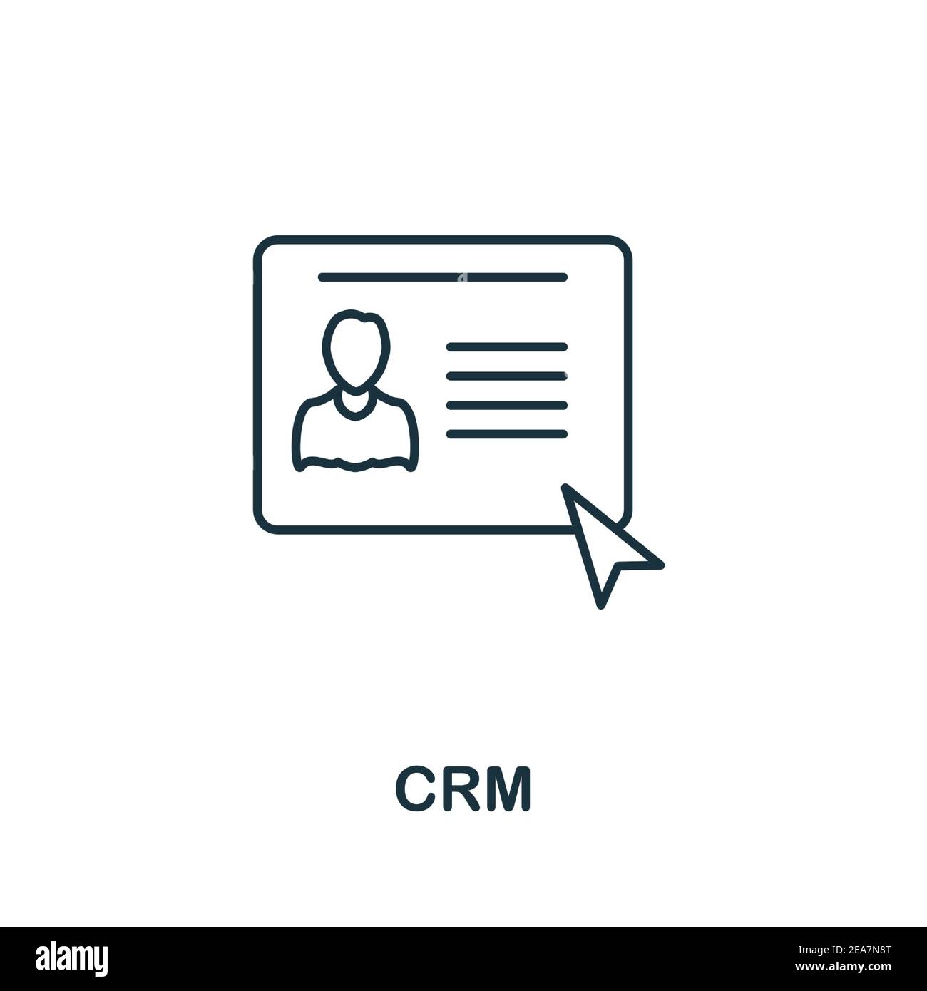 Crm icon. Simple element from business intelligence collection ...
