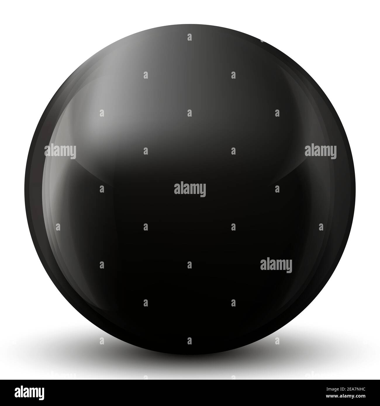 Glass black ball or precious pearl. Glossy realistic ball, 3D abstract ...