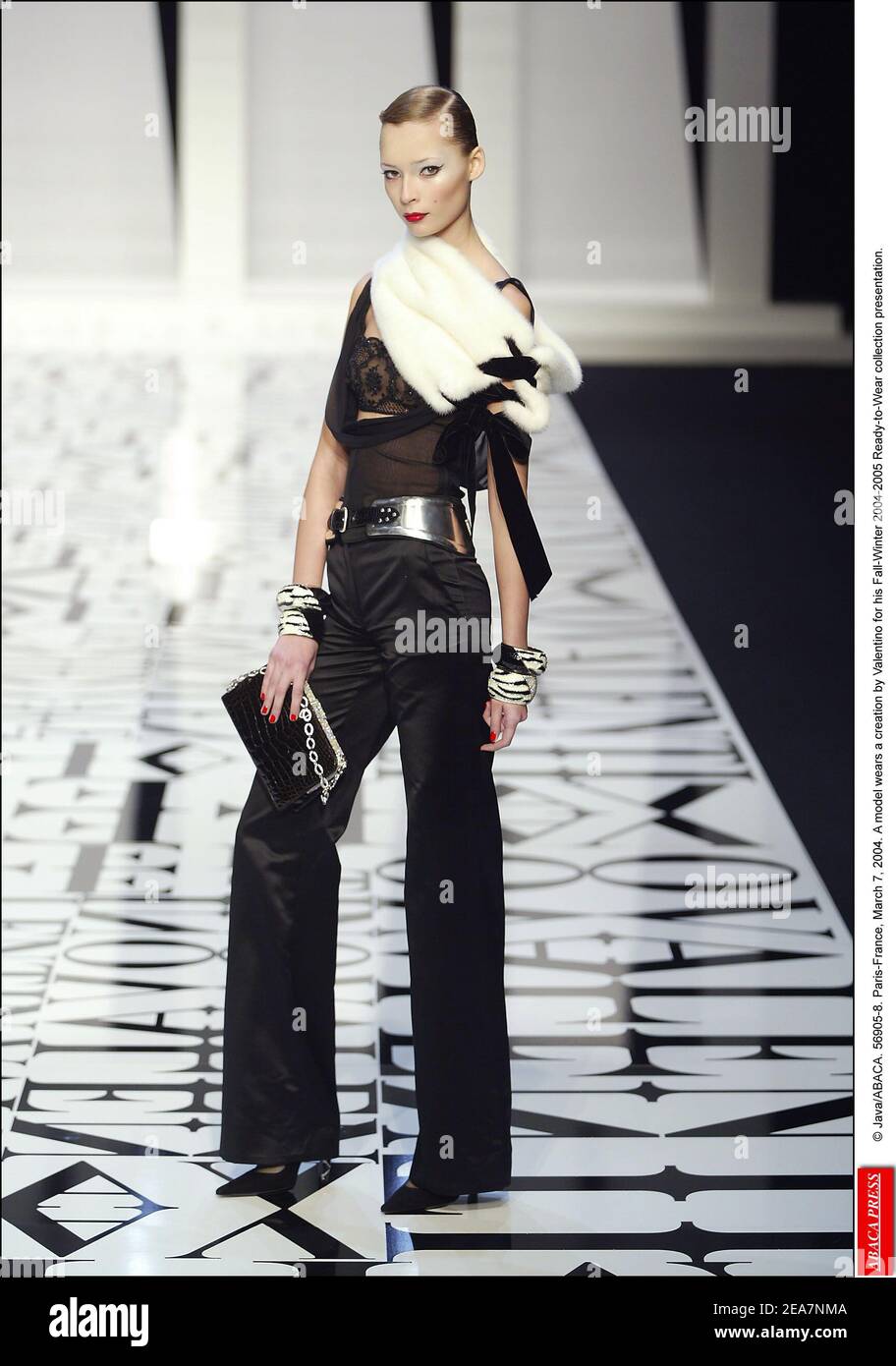 © Java/ABACA. 56905-8. Paris-France, March 7, 2004. A model wears a ...