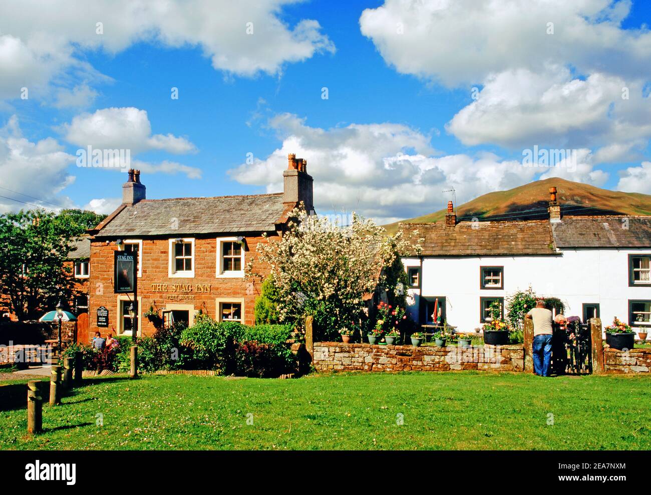 The Stag Inn and Dufton Pike, Dufton, Cumbria, England Stock Photo - Alamy